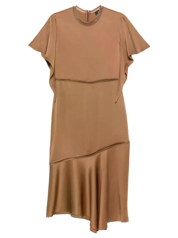 Fabiana Filippi Gathered Detail Midi Dress - Brown
