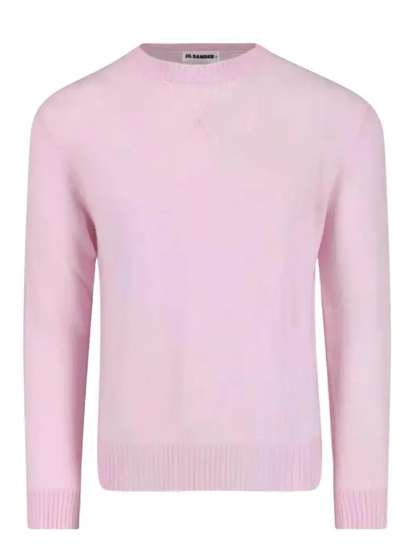 JIL SANDER Logo-embroidered Crew-neck Sweater - Pink