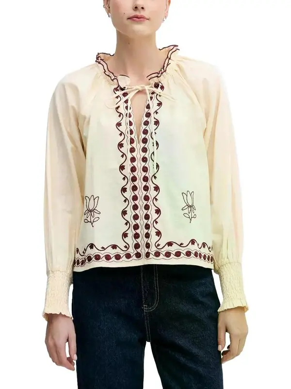 HOSS INTROPIA Embroidered Top - Neutrals