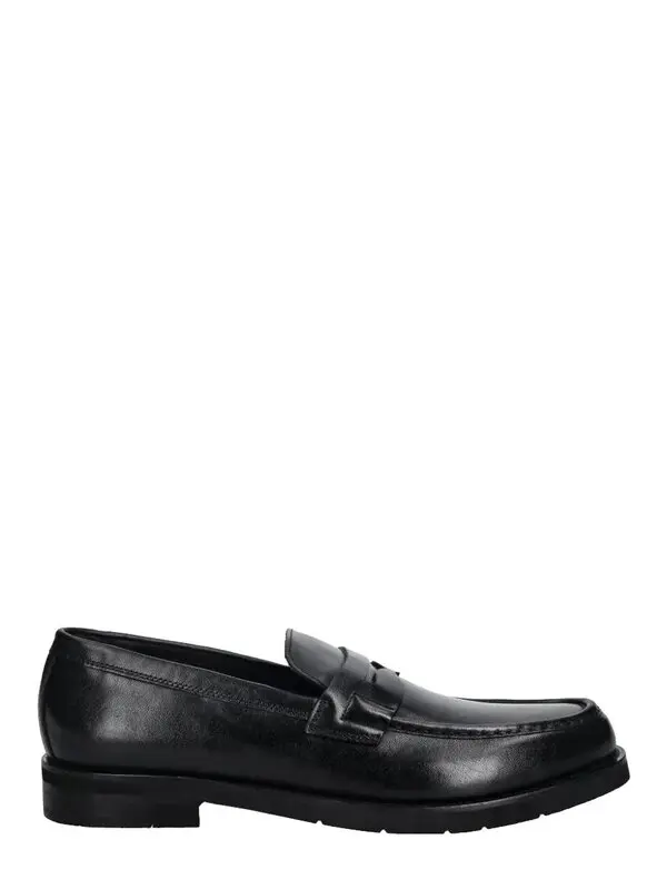 BALDININI Leather Penny Loafers - Black