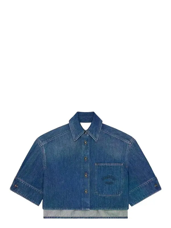 Givenchy Patch Pocket Short Sleeve Top - Blue