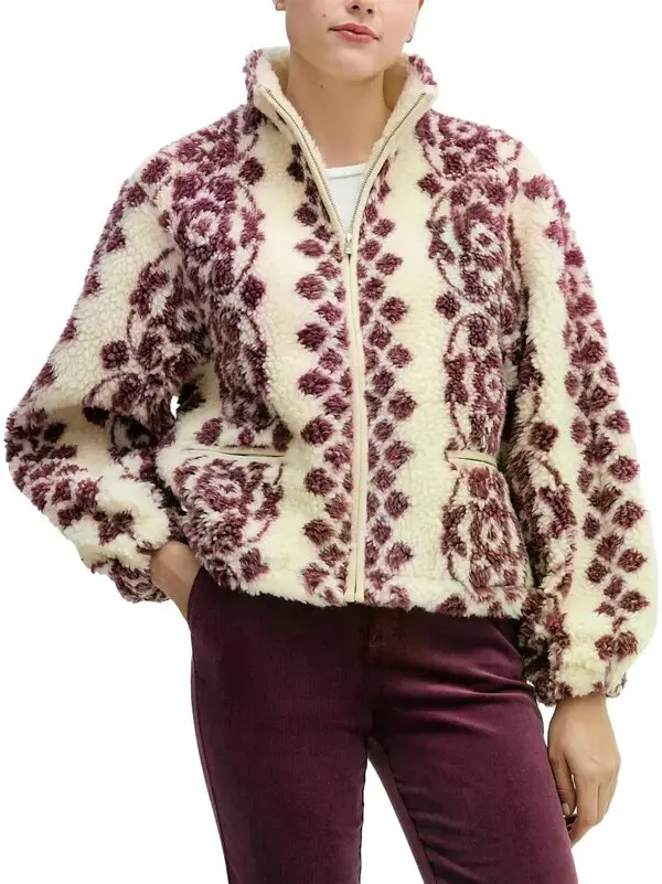 HOSS INTROPIA Geometric-pattern Zip Top - Neutrals