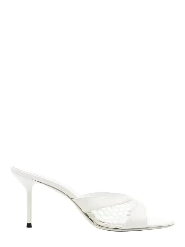 Paris Texas Lida Mesh Heeled Sandals - White