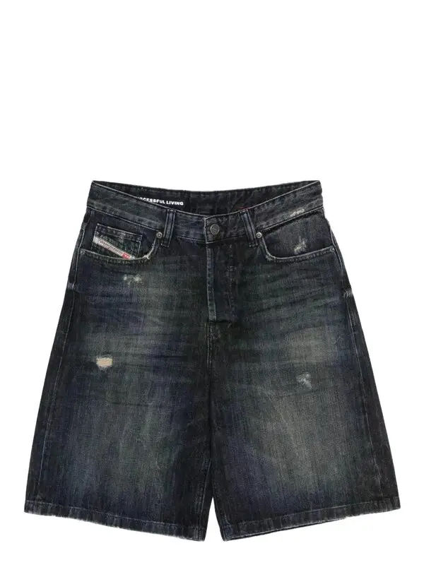 DIESEL De-sire Distressed Detail Shorts - Blue