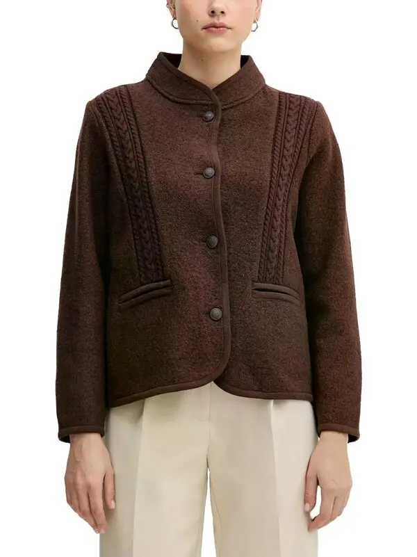 HOSS INTROPIA Cable-knit Jacket - Brown