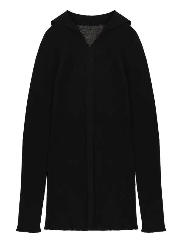 Rick Owens Ribbed Knit Tabard - Black