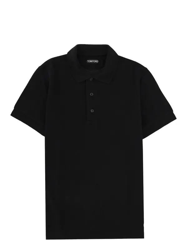 TOM FORD Lyocell And Cotton Polo Shirt - Black