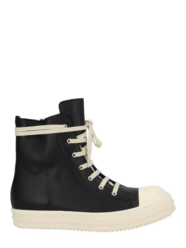 Rick Owens High-top Leather Sneakers - Black