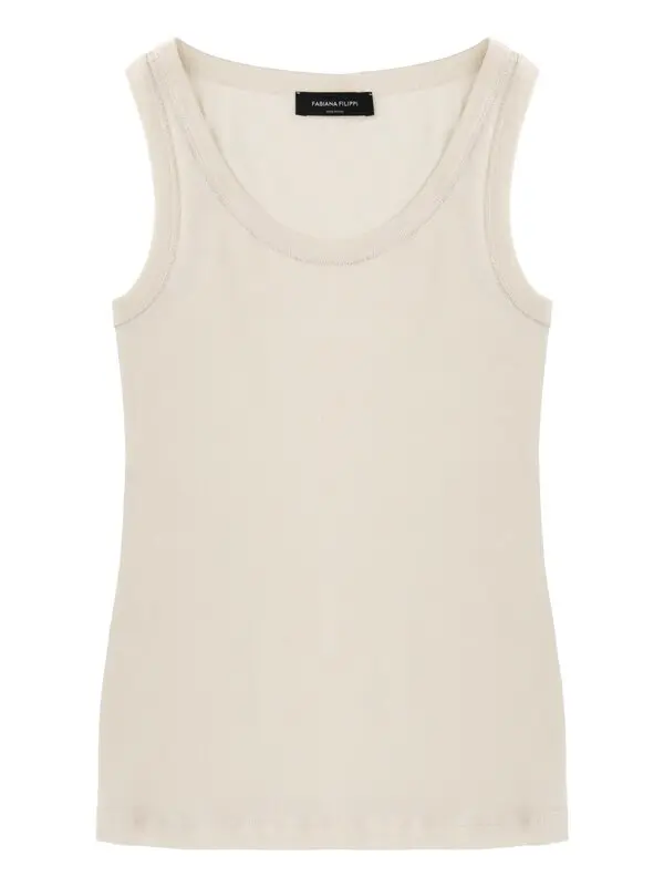 Fabiana Filippi Cotton Tank Top - Ivory