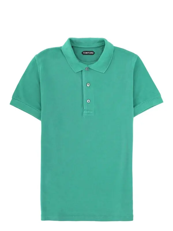 TOM FORD Lyocell And Cotton Polo Shirt - Green