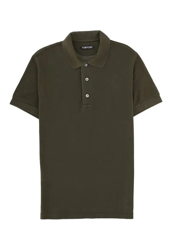 TOM FORD Lyocell And Cotton Polo Shirt - Military Green