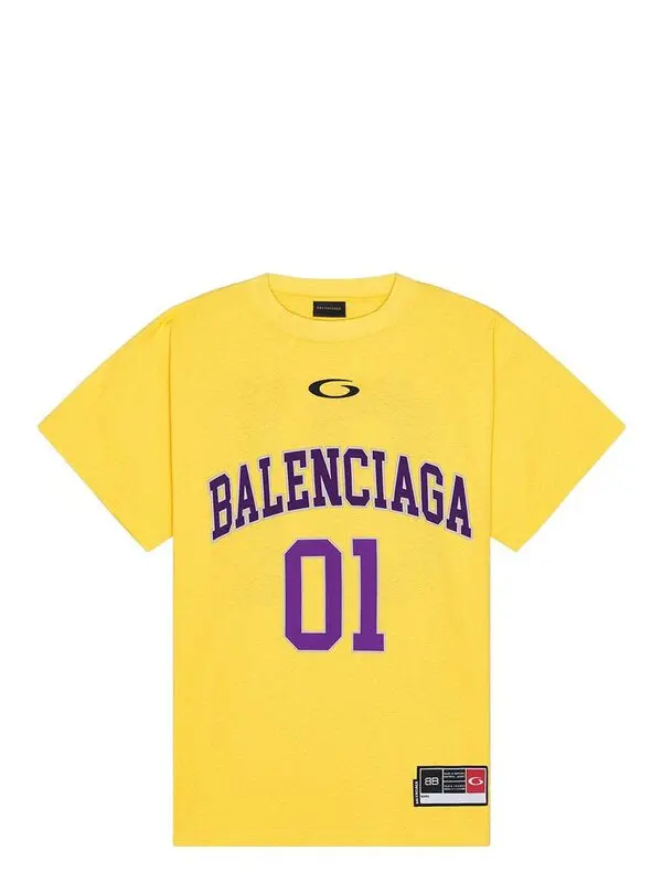 Balenciaga Oversize Tee And Deep Purple - Yellow