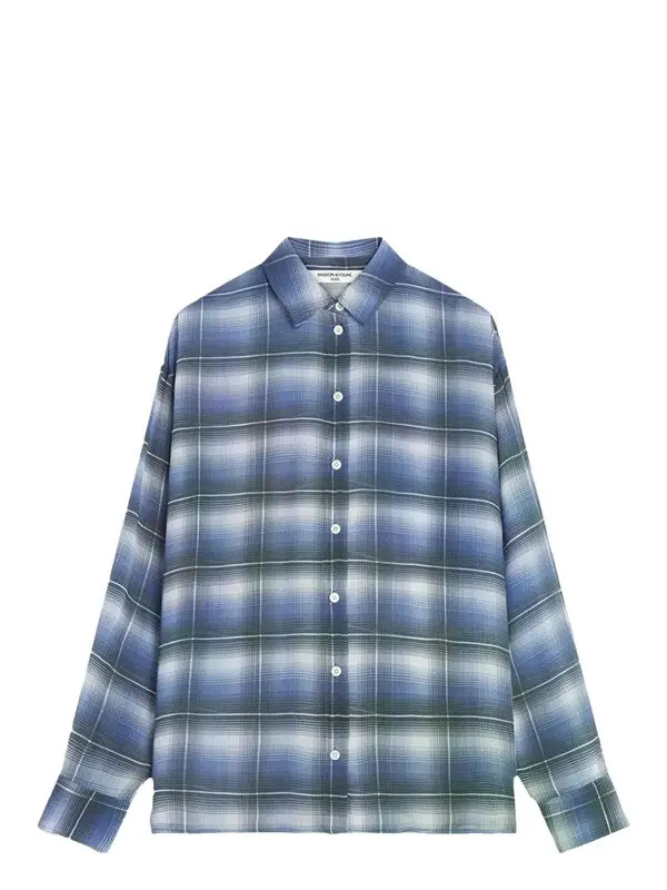 Maison Kitsuné Plaid Buttoned Shirt - Blue