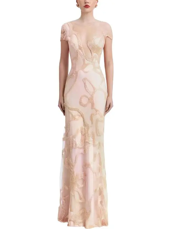GEMY MAALOUF Bead-embellished Gown - Pink