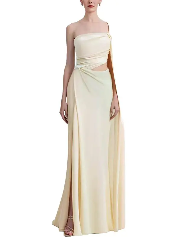GEMY MAALOUF Cut-out Draped Maxi Dress - Neutrals