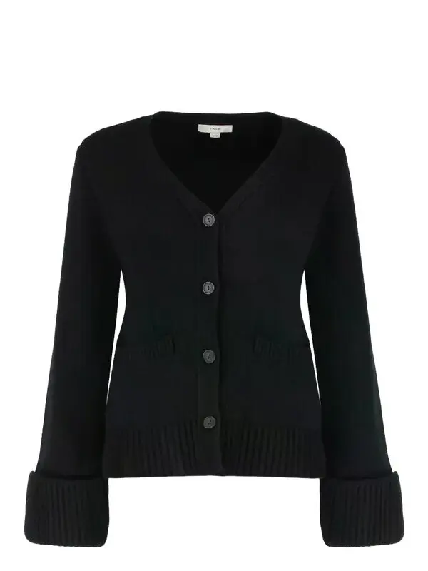 Vince Buttoned V-neck Cardigan - Black