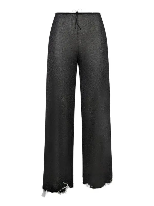 Oseree Lumière Plumage Straight-leg Trousers - Black