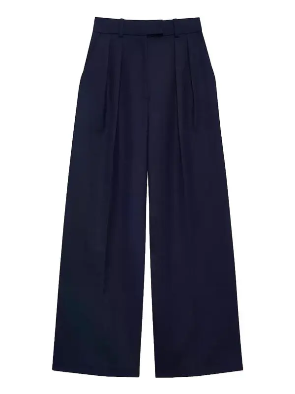ANINE BING Pleated Palazzo Trousers - Blue