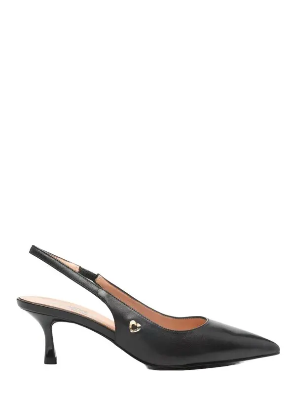Moschino Heart-appliqué Slingback Pumps - Black