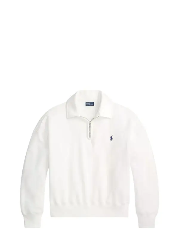 Polo Ralph Lauren Logo Quarter-zip Sweatshirt - White