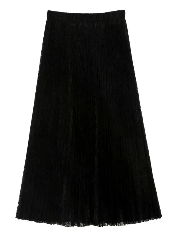 Ermanno Scervino Plissé Midi Skirt - Black