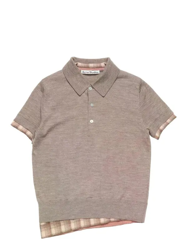 Acne Studios Melange Check Polo Shirt - Neutrals