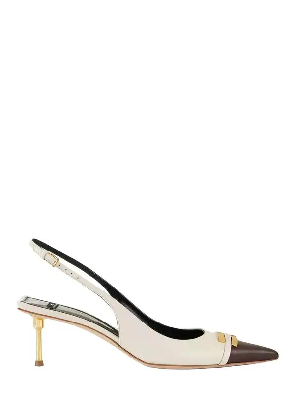 Elisabetta Franchi Logo Slingback Pumps - Neutrals