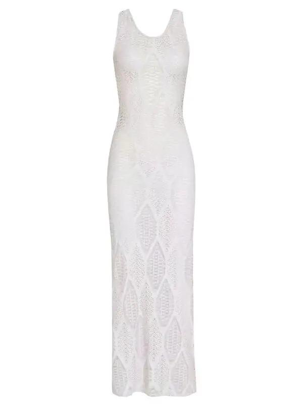 AMIR SLAMA X Jade Picon Openwork Sleeveless Maxi Beach Dress - White