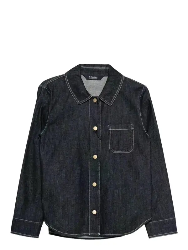 Max Mara Contrast-stitching Shirt - Blue