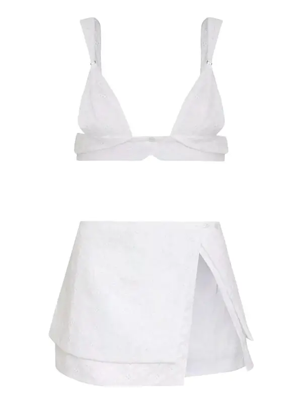 AMIR SLAMA X Jade Picon Cut-out Mini Skirt - White