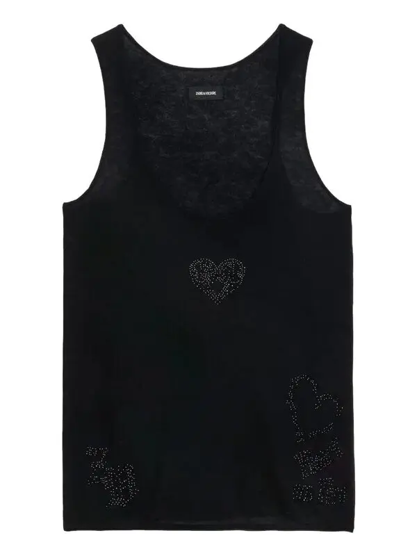 Zadig&Voltaire Lee Rhinestone Tank Top - Black