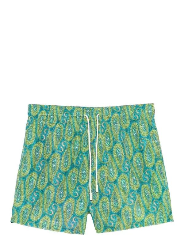 Etro Paisley Swim Shorts - Green