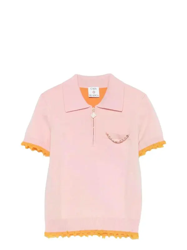 Casablanca Logo-embellished Polo Shirt - Pink