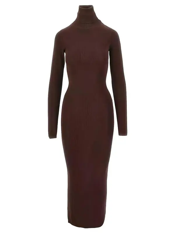 ENTIRE STUDIOS Roll-neck Midi Dress - Brown
