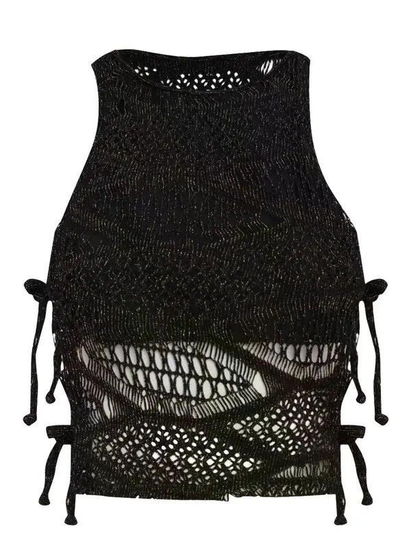 AMIR SLAMA X Jade Picon Tie-detail Sleeveless Tank Top - Black