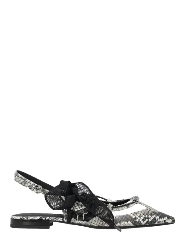 Pinko Snakeskin-effect Flat Pumps - Grey