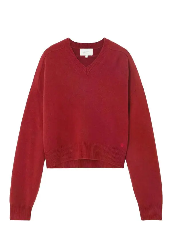 Loulou De Saison Anaa V-neck Ribbed Sweater - Red