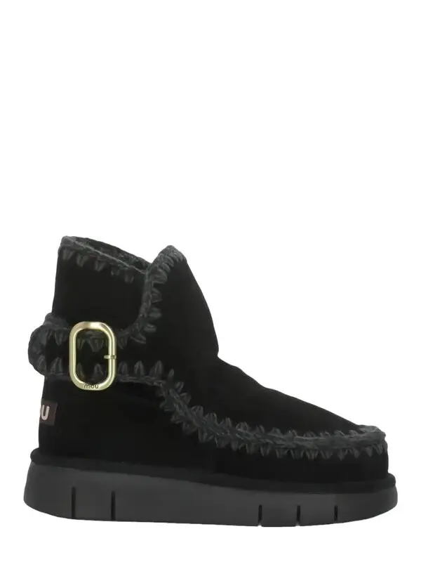 Mou Buckle-strap Platform Boots - Black