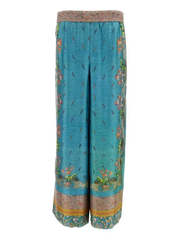 PIERRE-LOUIS MASCIA Floral-print Palazzo Pants - Blue