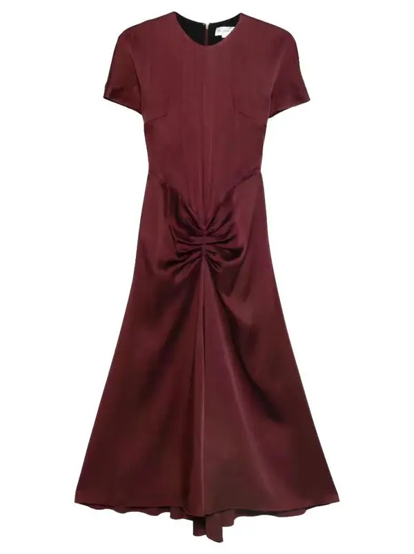 Victoria Beckham Gathered Midi Dress - Red