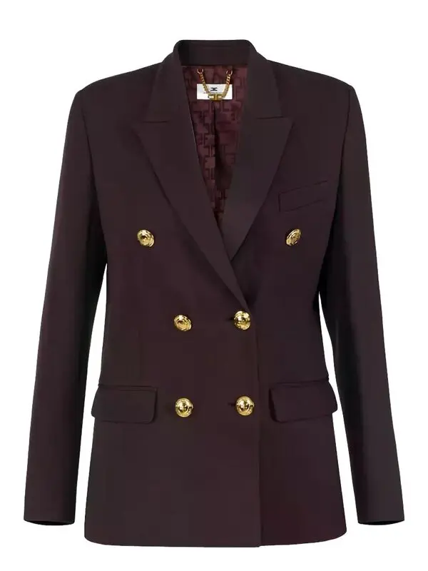 Elisabetta Franchi Double-breasted Blazer With Gold-tone Buttons - Brown