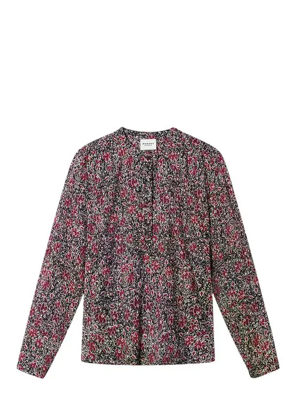 Isabel Marant Floral-pattern Long-sleeve Blouse - Black