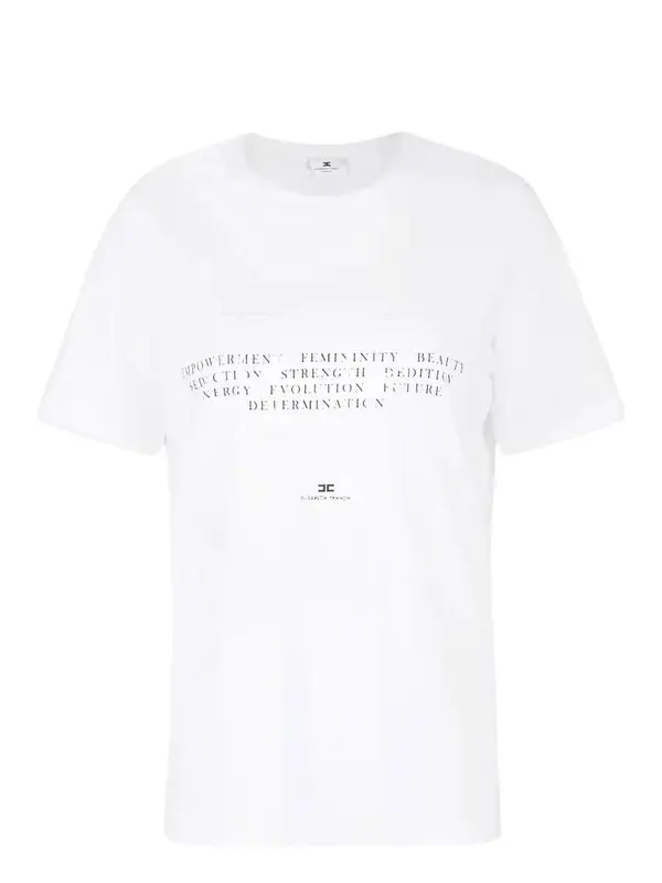 Elisabetta Franchi Logo Embroidered T-shirt - White
