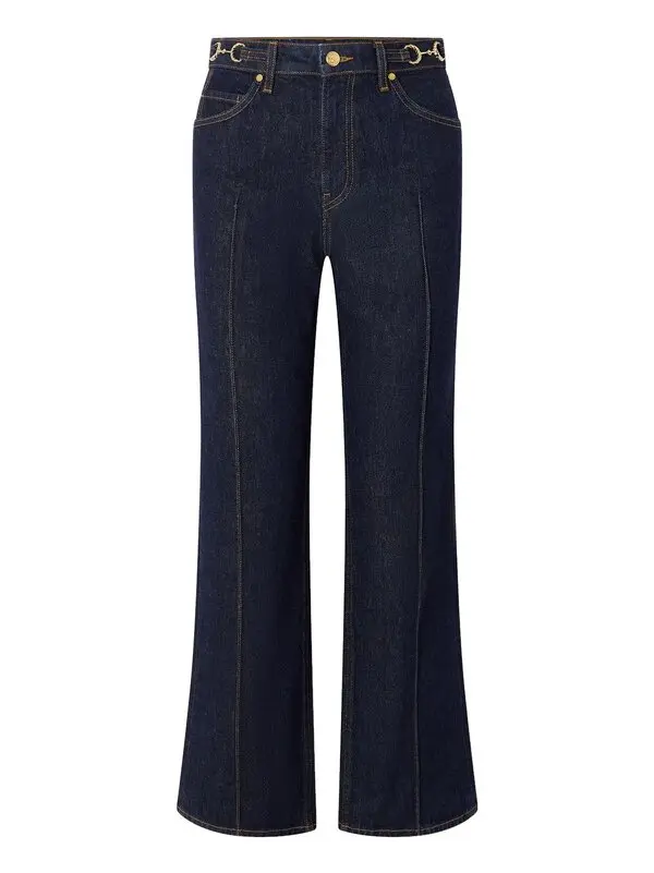 Ulla Johnson Agatha Embellished Straight-leg Jeans - Black