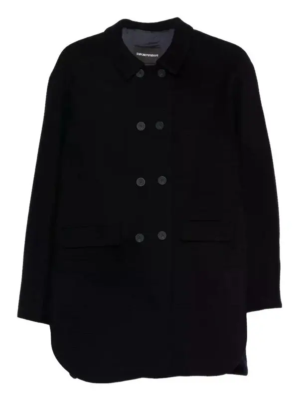 Emporio Armani Textured Coat - Blue