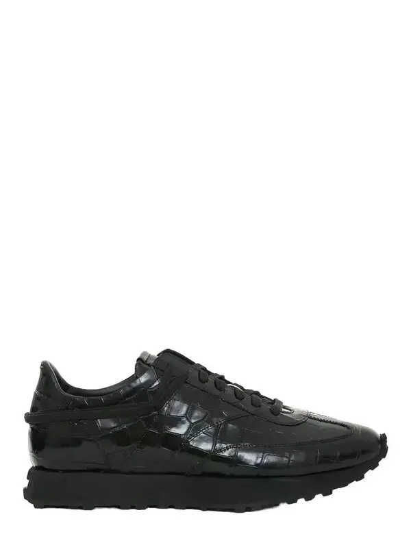 Rhude Lace-up Croc-embossed Sneakers - Black