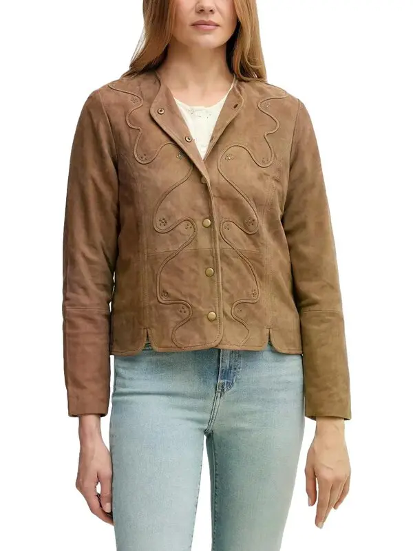 HOSS INTROPIA Embellished Buttoned Jacket - Brown
