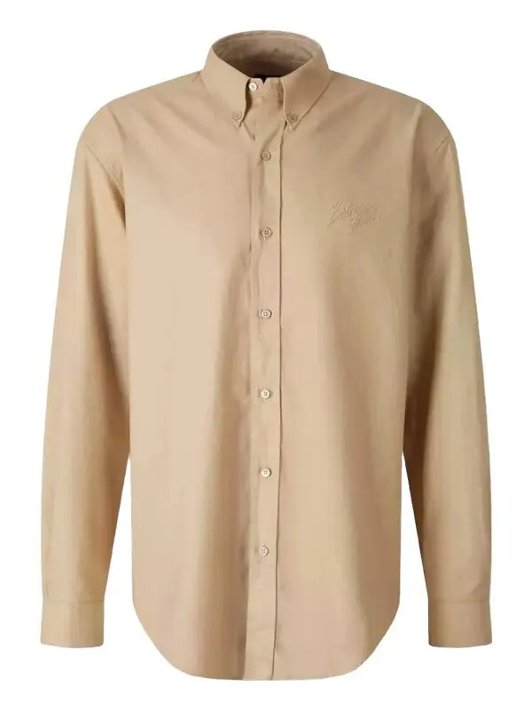 Balmain Embroidered-logo Button Shirt - Neutrals