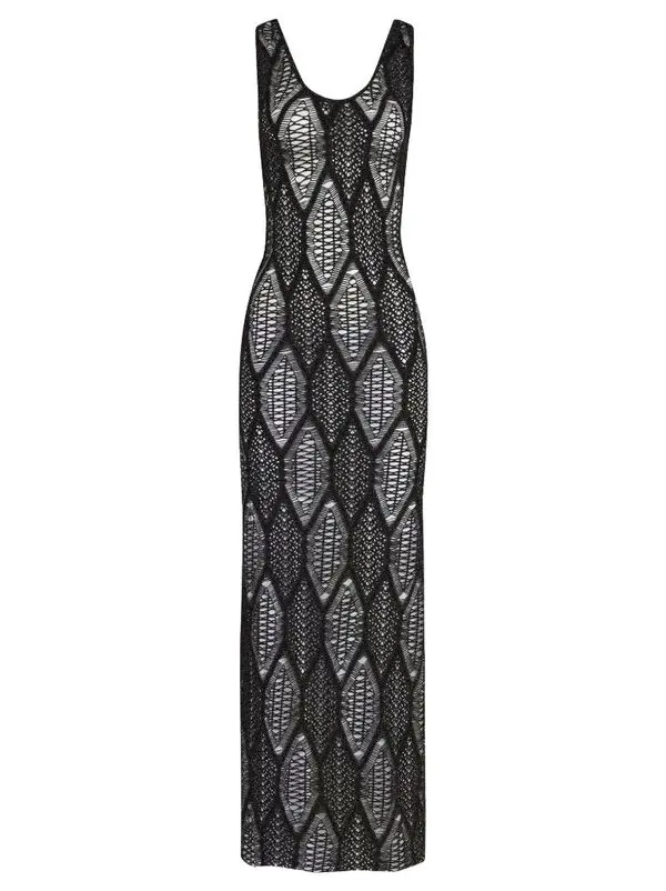 AMIR SLAMA X Jade Picon Openwork Maxi Dress - Black