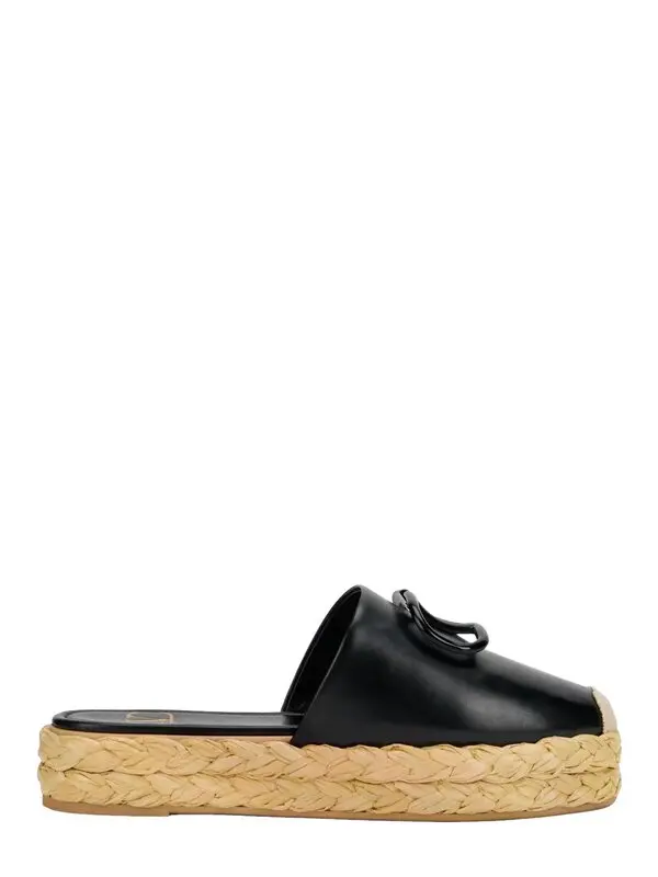 Valentino Garavani Logo-detail Espadrille Mules - Black